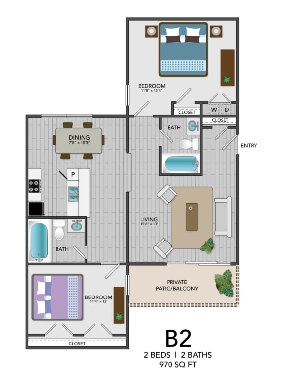 Floor Plans of Azora Ranch Apartments in Fort Worth, TX