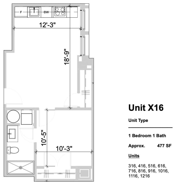 Floor Plans of Textile Apartments in Cincinnati, OH