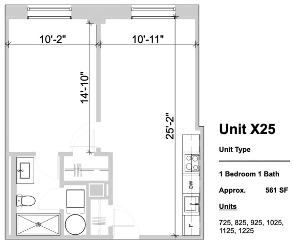 Floor Plans of Textile Apartments in Cincinnati, OH