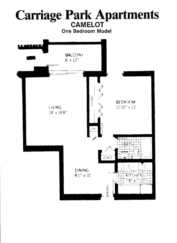 Floor Plans of Carriage Park Apartments in Pittsburgh, PA