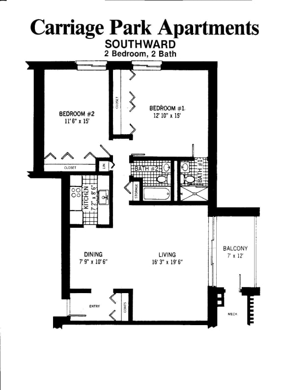 Floor Plans of Carriage Park Apartments in Pittsburgh, PA