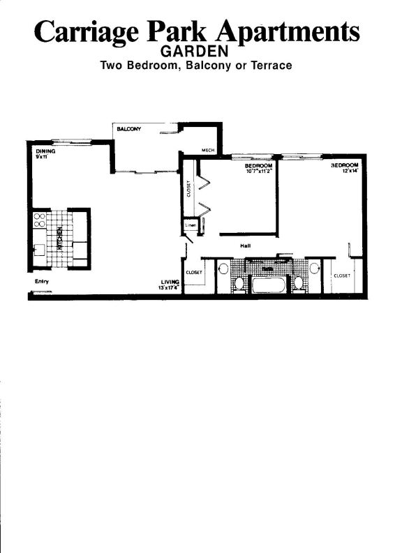 Floor Plans of Carriage Park Apartments in Pittsburgh, PA