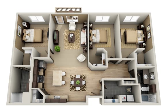 Floor Plans of Deer Ridge Apartments in Jamestown, ND