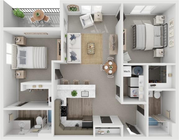 Floor Plans of Red Rock Apartments in Rapid City, SD