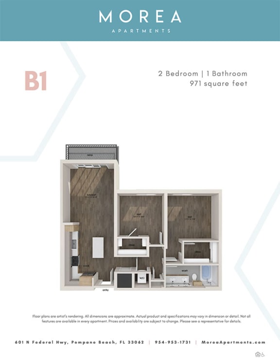 Floor Plans of Morea Apartments in Pompano Beach, FL