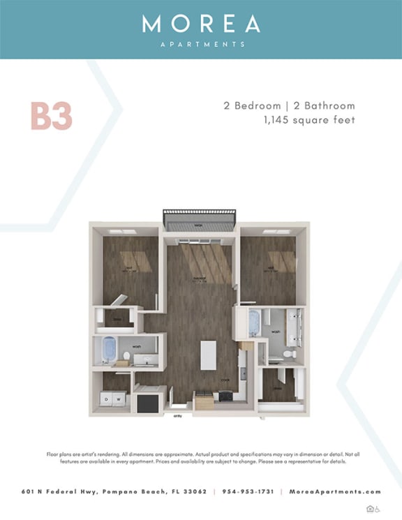 Floor Plans of Morea Apartments in Pompano Beach, FL
