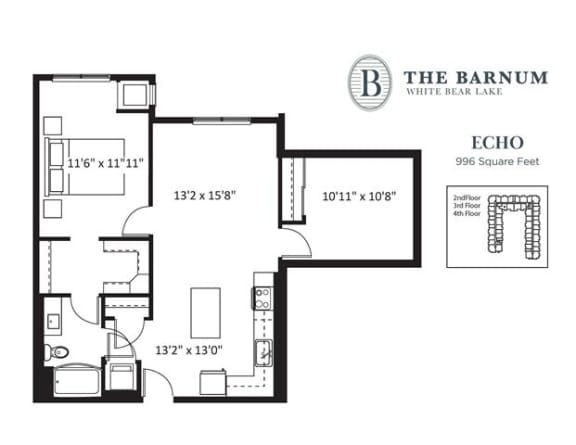 Floor Plans of The Barnum in White Bear Lake, MN