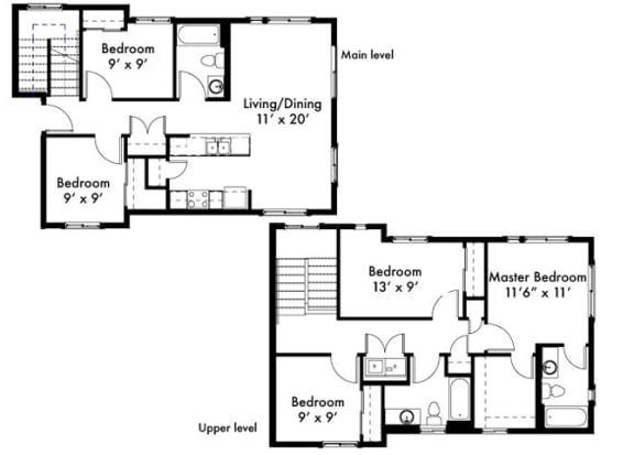 Floor Plans of Grandview Apartments in Kent, WA