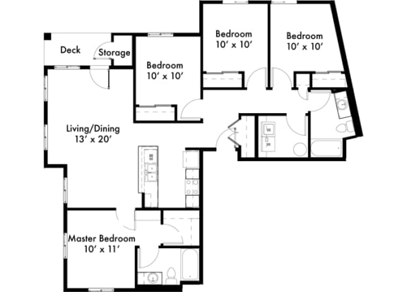 Floor Plans of Grandview Apartments in Kent, WA