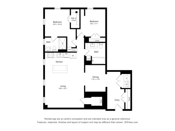 Floor Plans of Upper Post Flats in Fort Snelling, MN