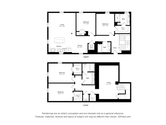 Floor Plans of Upper Post Flats in Fort Snelling, MN