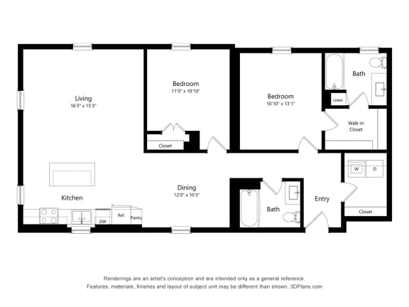 Floor Plans of Upper Post Flats in Fort Snelling, MN