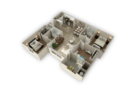 1, 2, & 3 Bedroom Apartments in South Sacramento | Landing College Square