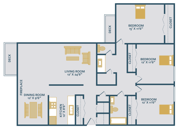 One, Two, Three Bedroom Apartments in Omaha | Centre Ridge Apartments