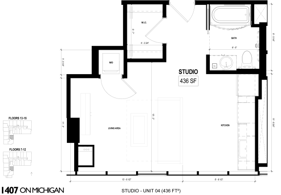 Floor Plans of 1407 on Michigan in Chicago, IL