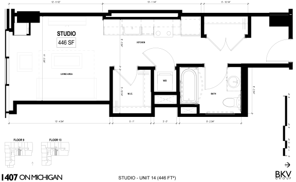 Floor Plans of 1407 on Michigan in Chicago, IL