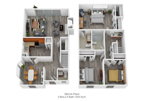 1, 2 & 3 Bedroom Apartments in Lexington, KY | Merrick Place