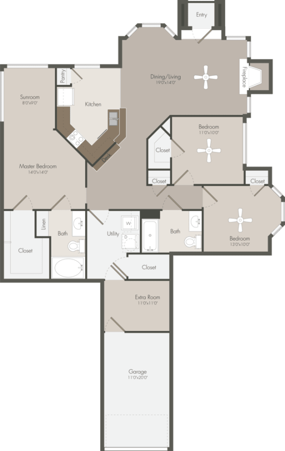 Floor Plans of Regency Dell Ranch Apartments in Round Rock, TX