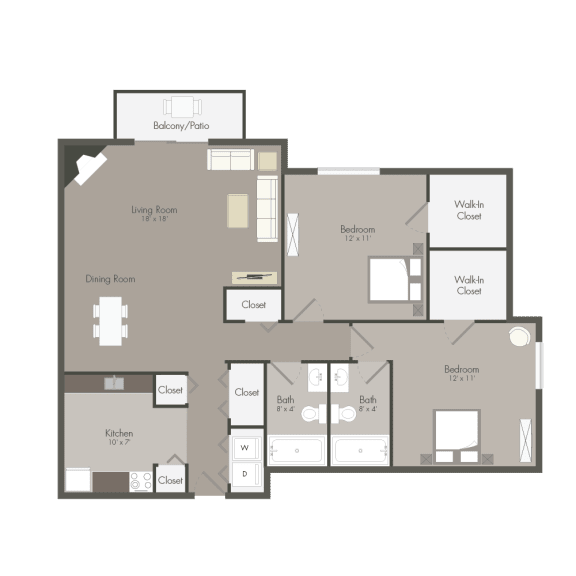 Floor Plans of Deercross Apartments in Indianapolis, IN