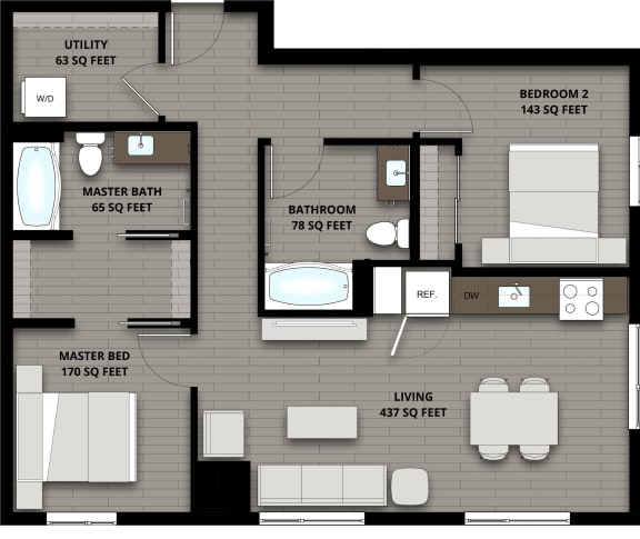 Floor Plans of Arc Central in Beaverton, OR