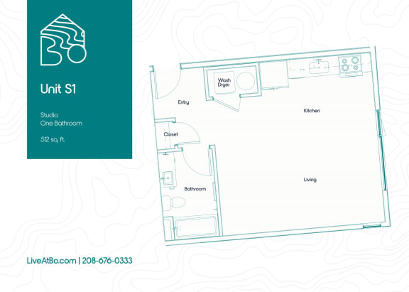 Floor Plans of Bo Apartments in Coeur d'Alene, ID