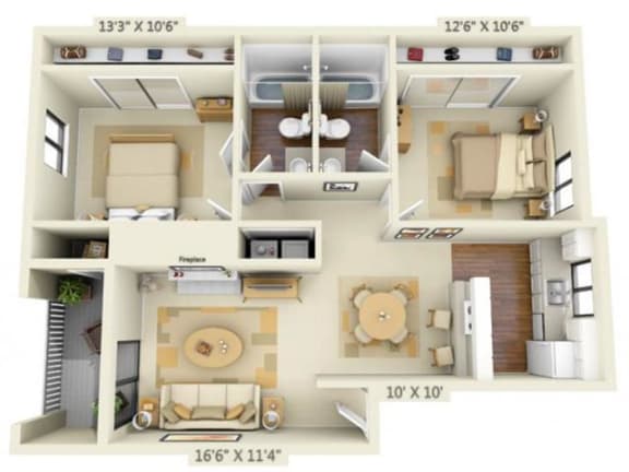 Floor Plans of Pembrooke Apartment Homes in Kent, WA