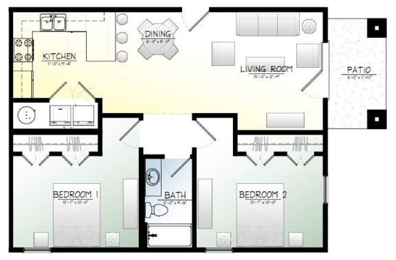 Floor Plans of Towne Park Apartments in Springdale, AR
