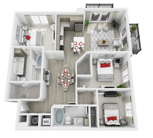 Floor Plans of Altis Grand Central in Tampa, FL