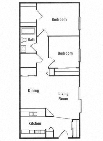 Floor Plans of Carriage Place Apartment Homes in Huntington, IN