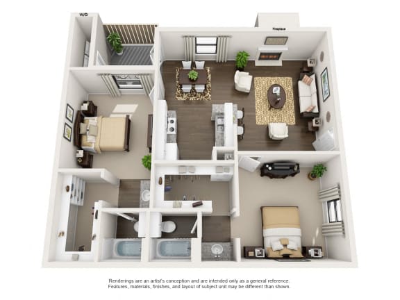 Floor Plans of Parc Ridge Apartments in Northridge, CA