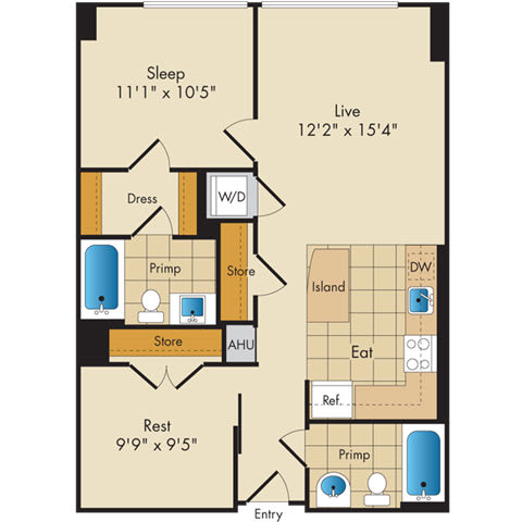 Floor Plans of Flats 130 at Constitution Square in Washington, DC
