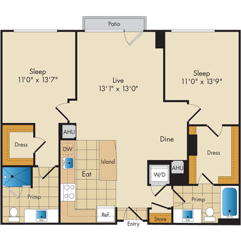 Floor Plans of Flats 130 at Constitution Square in Washington, DC