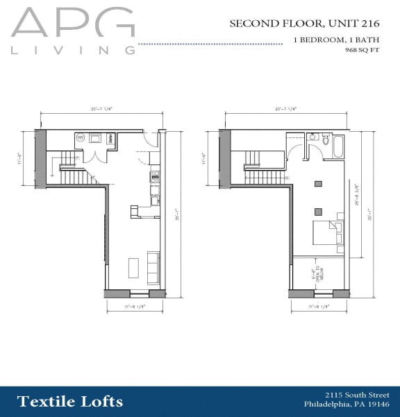 Floor Plans of Textile Lofts in Philadelphia, PA