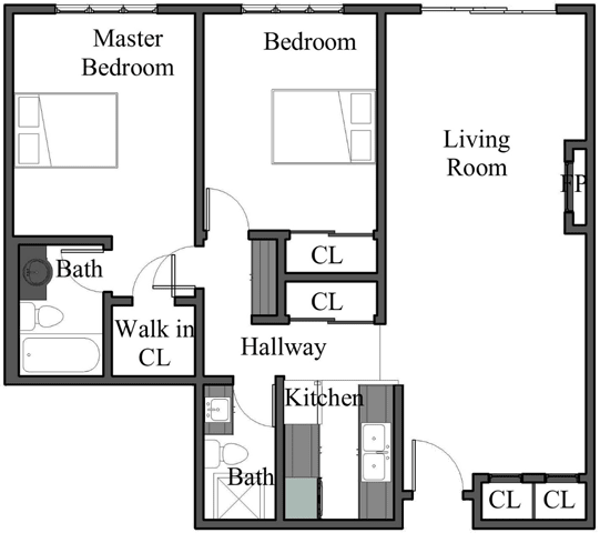 Floor Plans of The Hilgard in Los Angeles, CA