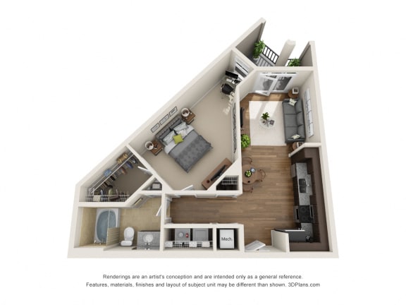 Floor Plans of Meridian at Sutton Square in Raleigh, NC