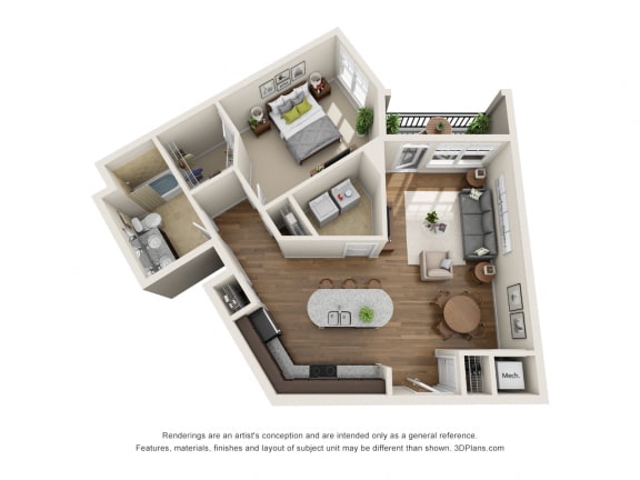 Floor Plans of Meridian at Sutton Square in Raleigh, NC