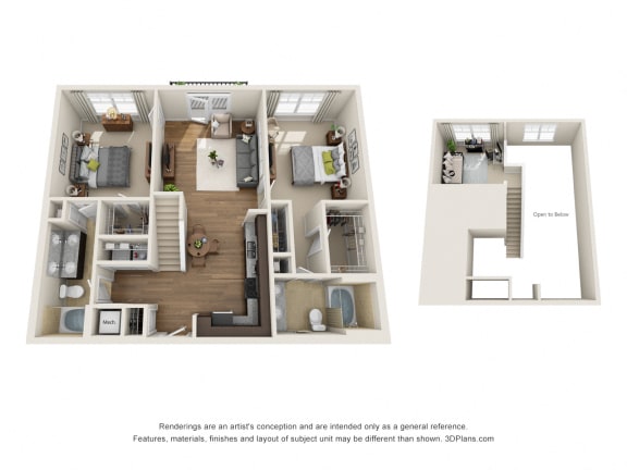 Floor Plans of Meridian at Sutton Square in Raleigh, NC