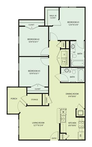 Floor Plans of Brighton Pointe Apartments Homes in Raleigh, NC