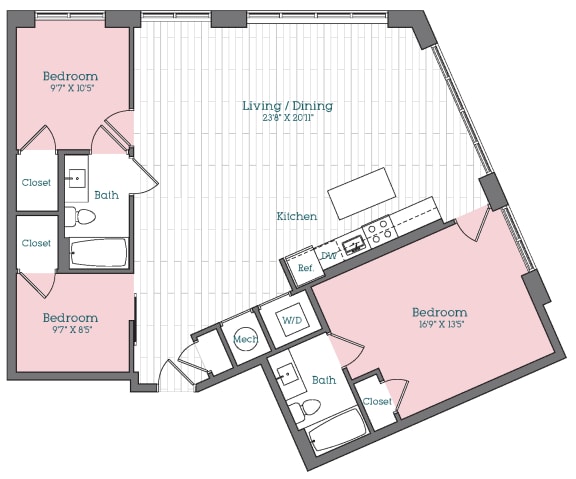 1 Bedroom Apartments Reston | Vy/Reston Heights - Floor Plans