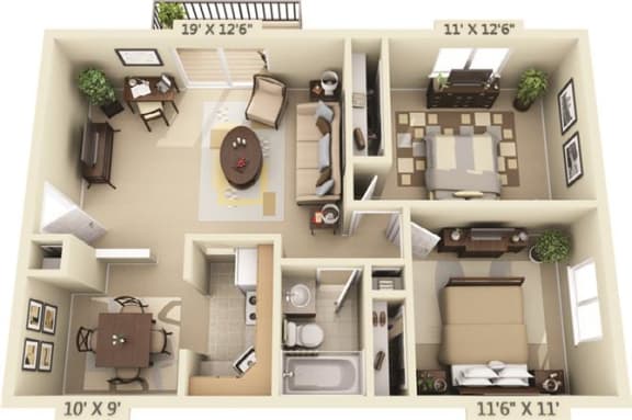 Floor Plans of Big Tree Manor Apartments in Orchard Park, NY