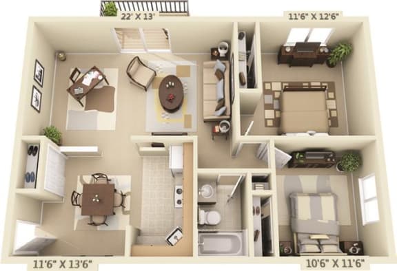 Floor Plans of Big Tree Manor Apartments in Orchard Park, NY