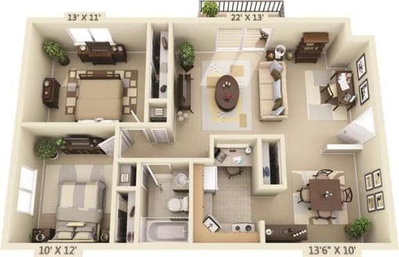 Floor Plans of Big Tree Manor Apartments in Orchard Park, NY