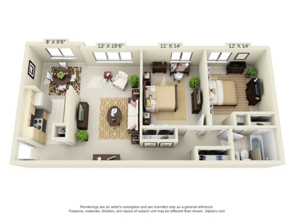 Floor Plans of Rustic Village Apartments in Rochester, NY