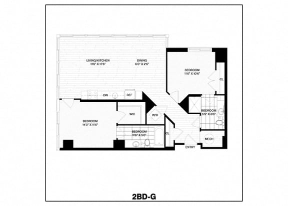 Floor Plans of The Clark in Arlington, VA