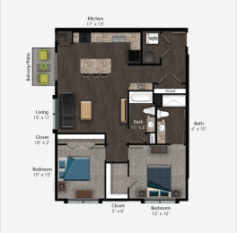 Floor Plans of The Promenade at Founders Square in Portage, IN