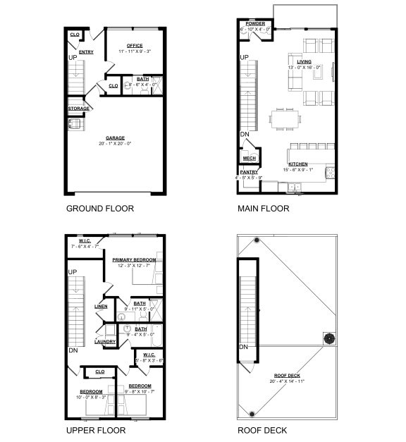 Floor Plans of Central Heights Townhomes for rent in Salt Lake City UT