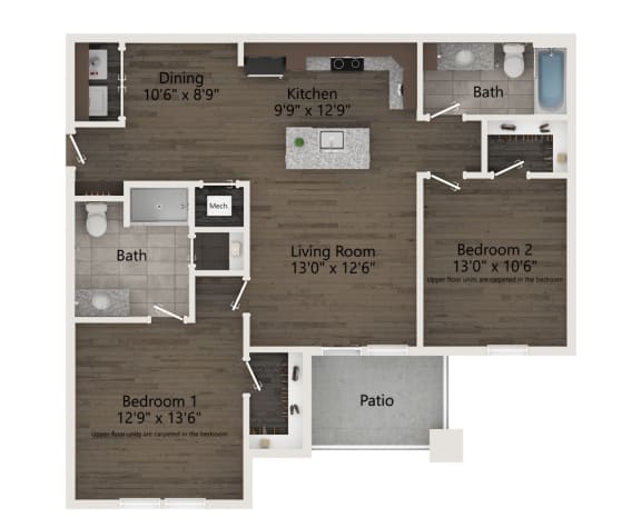 1, 2, & 3-Bedroom Luxury Apartments in Alcoa, TN | Layouts