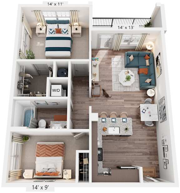 1, 2 & 3 Bedroom Apartments in Williamsburg | The Whitworth